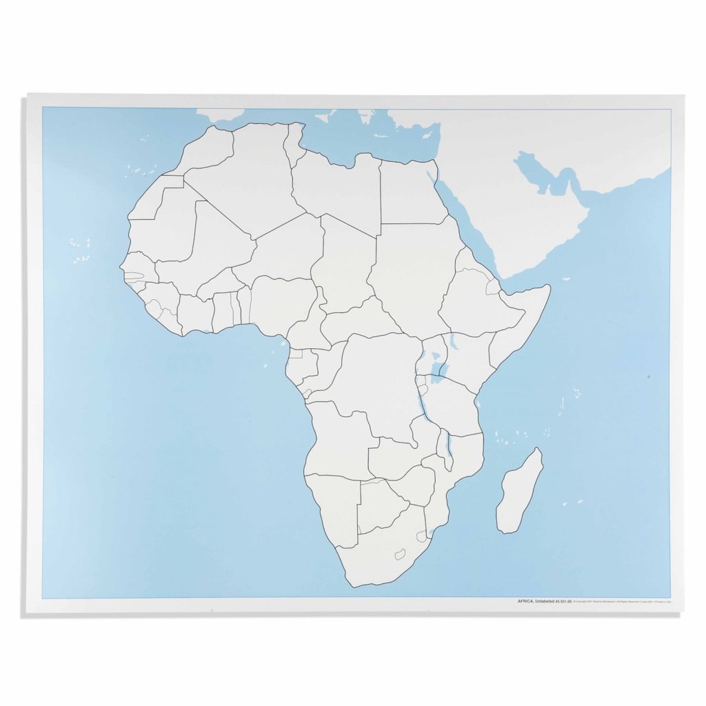 Africa Control Map: Unlabeled | Nettbutikk Montessori Norge